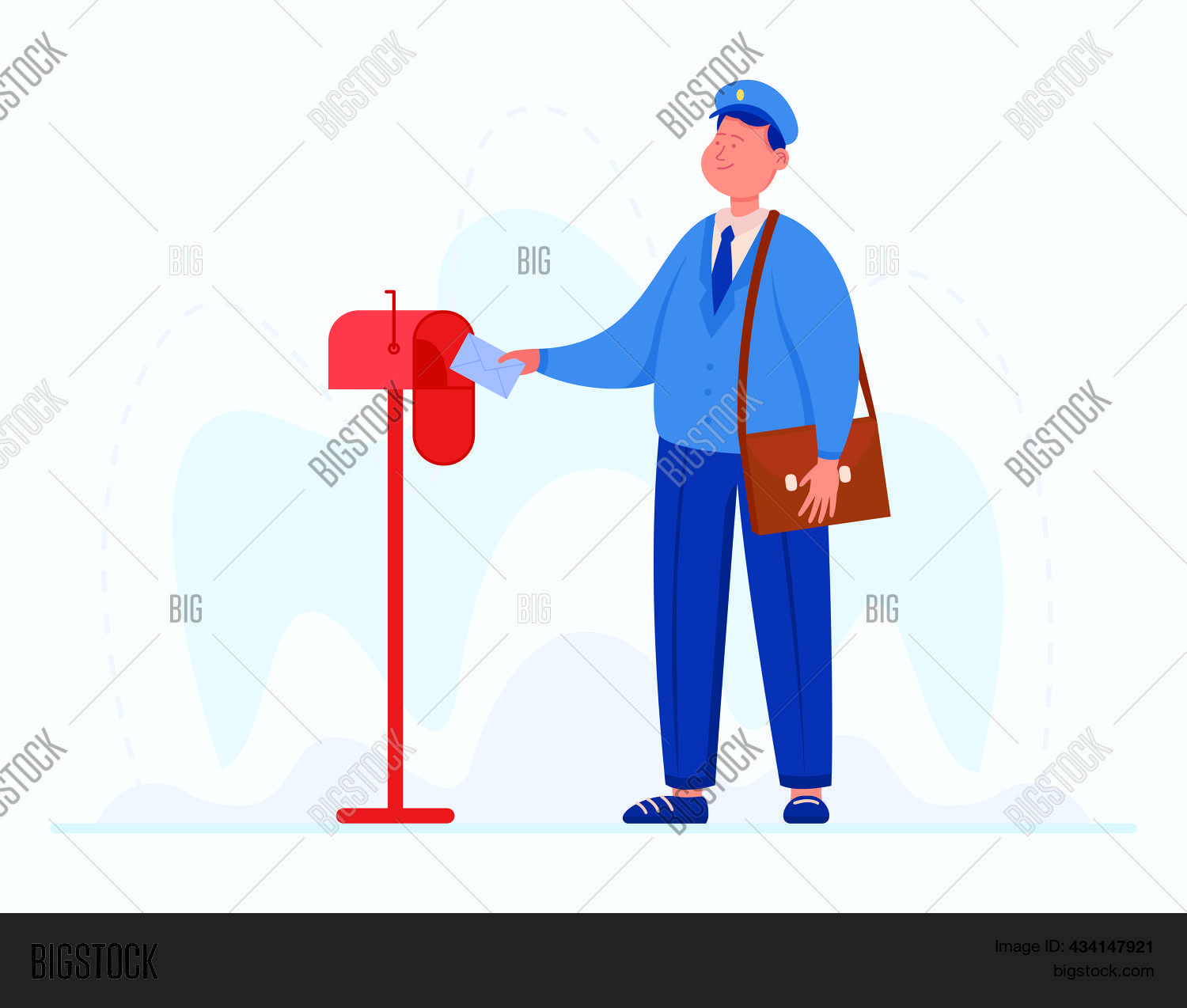 Smiling Postman Vector & Photo (Free Trial) | Bigstock