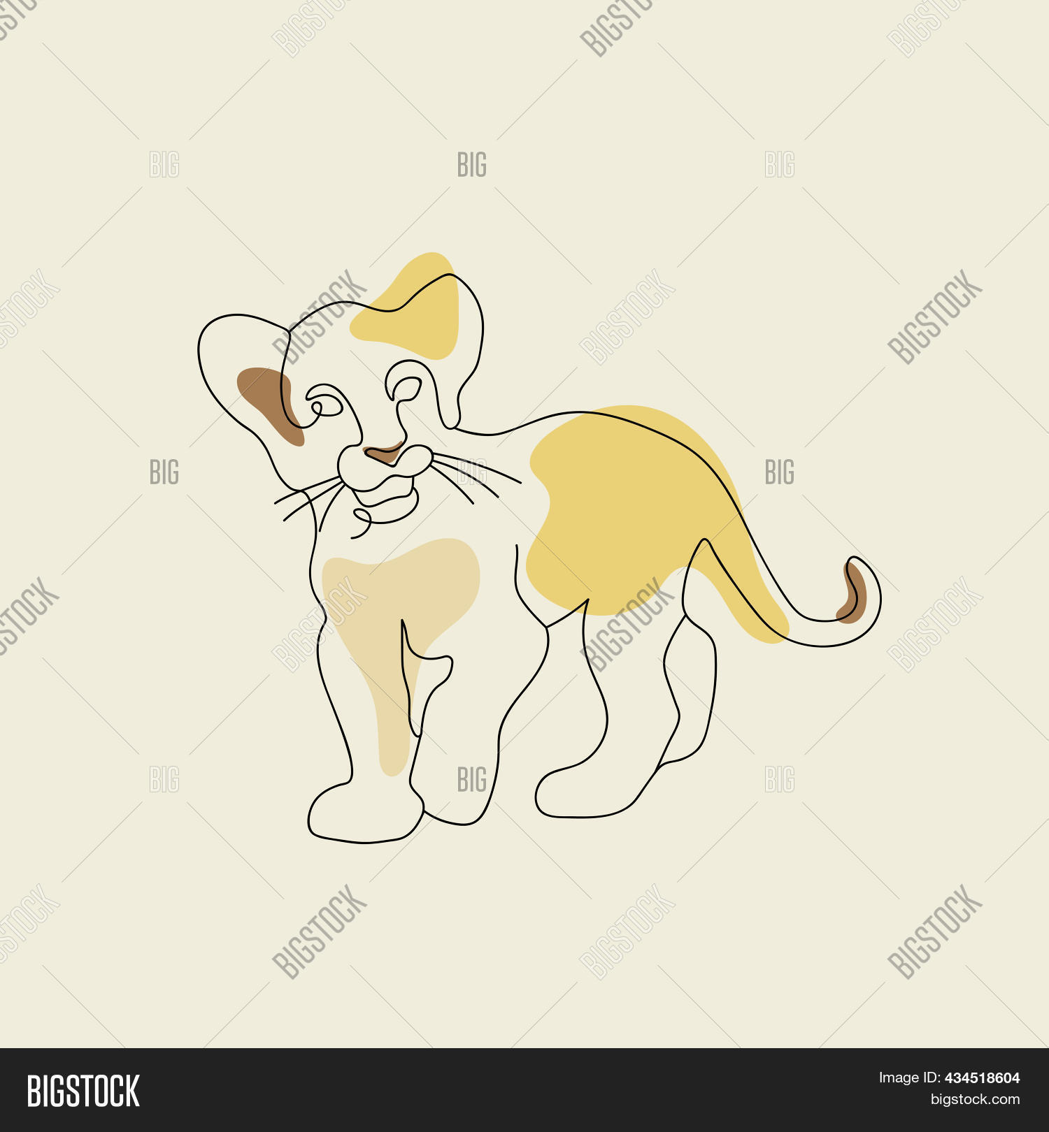 Lion Cub One Line Image & Photo (Free Trial) | Bigstock