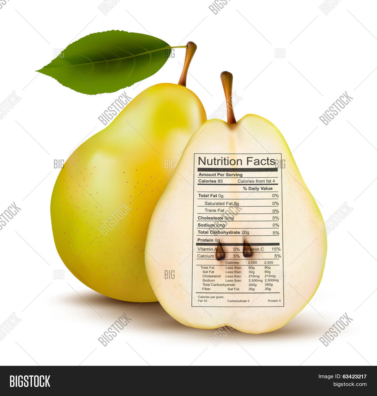 Pear Nutrition Facts Vector & Photo (Free Trial) | Bigstock