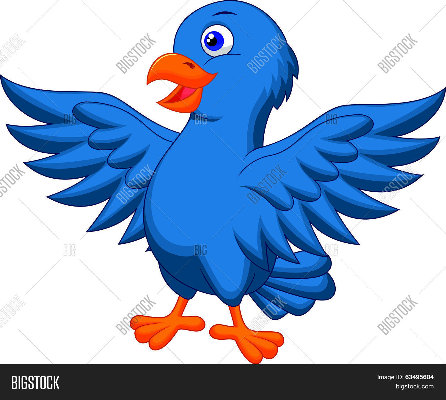 Blue Bird Cartoon Vector & Photo (Free Trial) | Bigstock