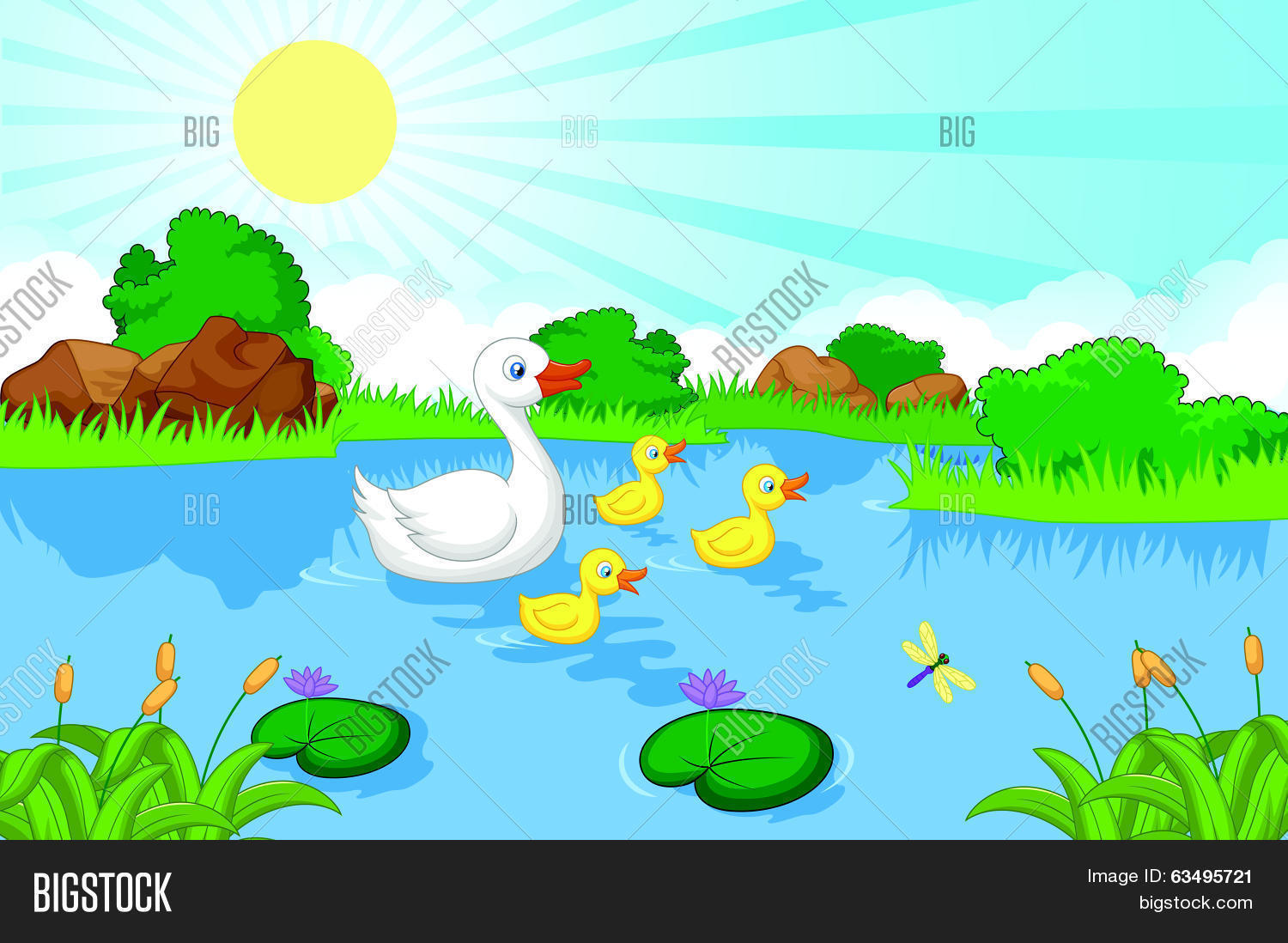 Duck Family Cartoon Vector & Photo (Free Trial) | Bigstock