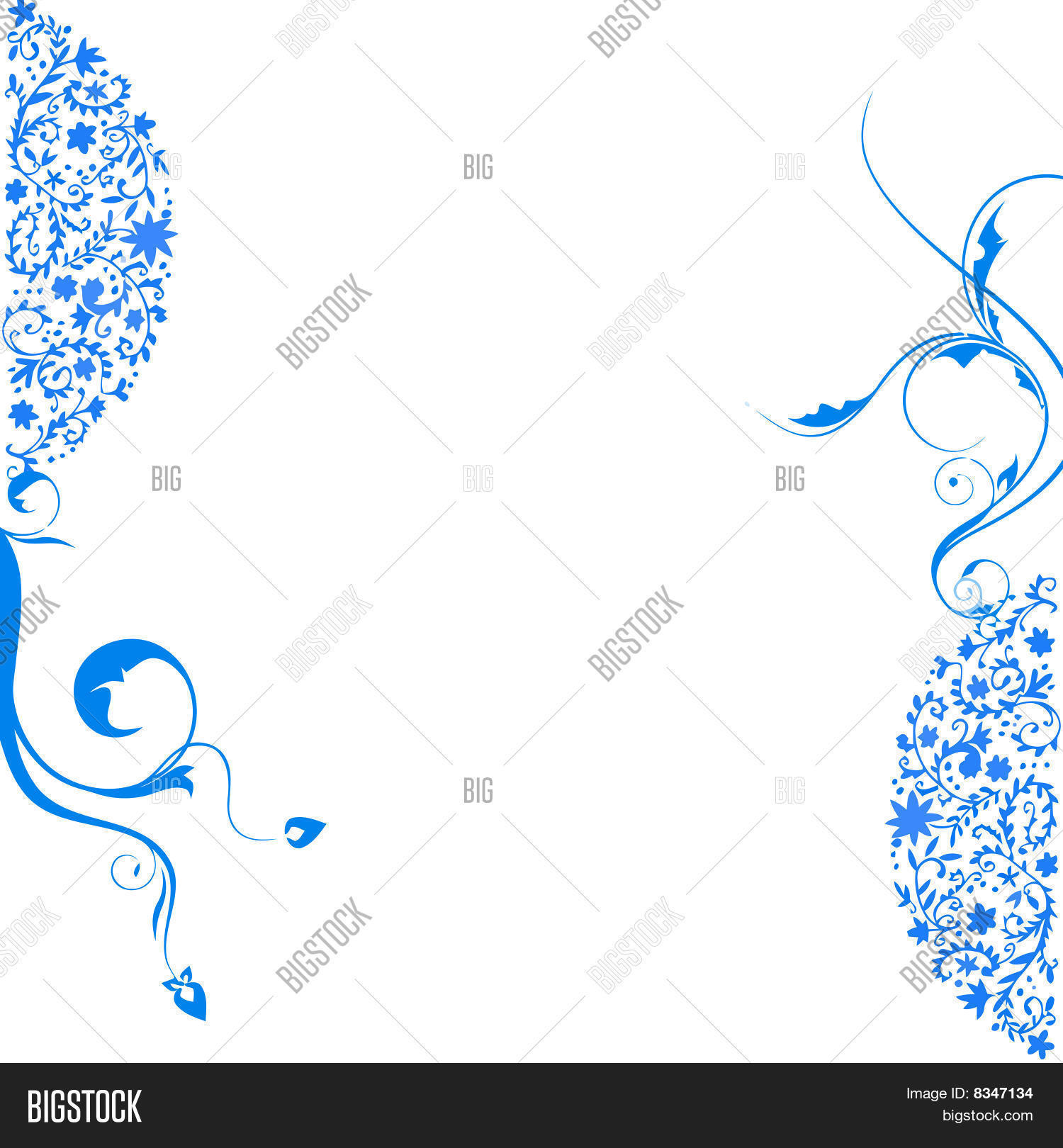 Blue Floral Swirls Vector & Photo (Free Trial) | Bigstock