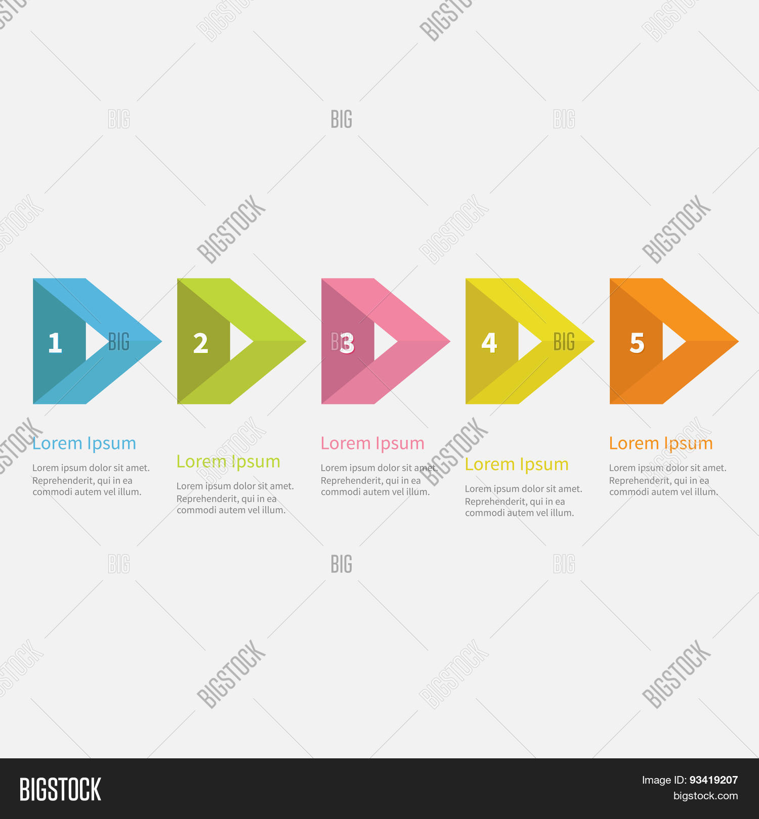 Infographic Five Step Vector & Photo (Free Trial) | Bigstock
