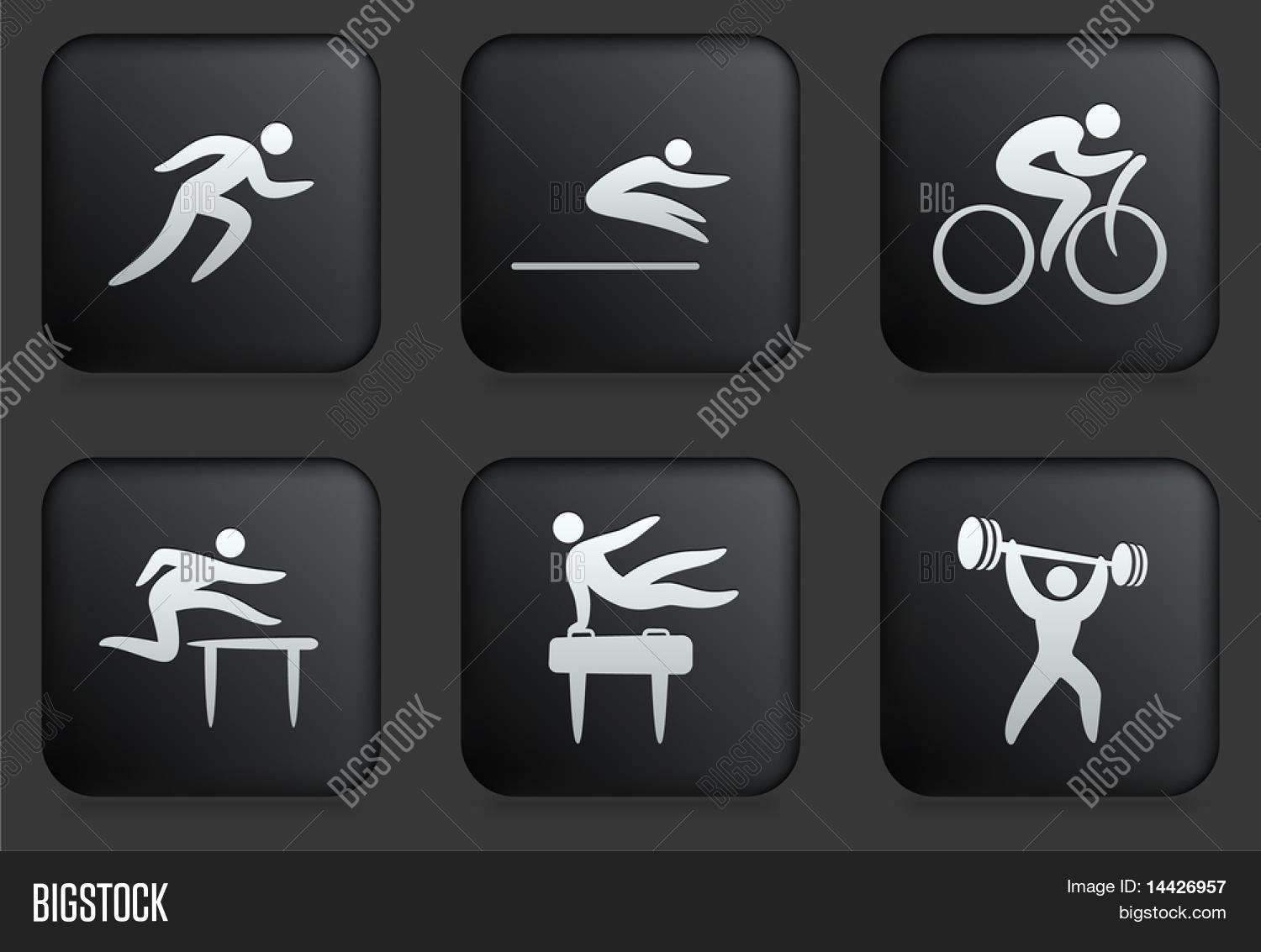 Athlete Icons On Vector & Photo (Free Trial) | Bigstock