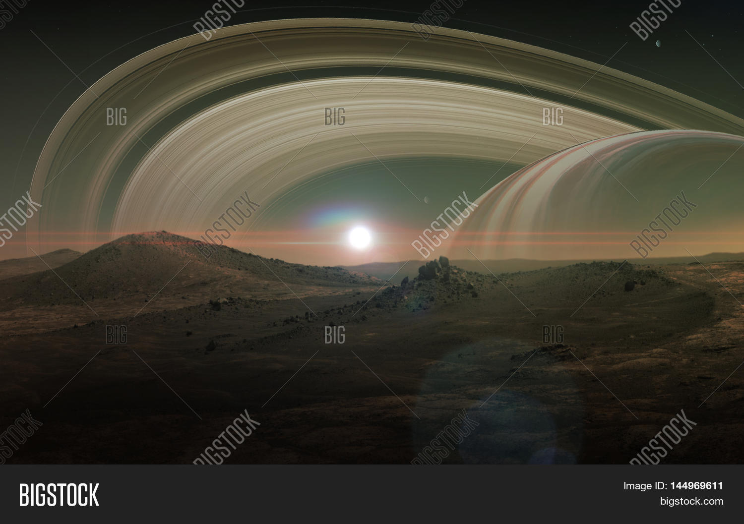 Saturn Seen From Titan