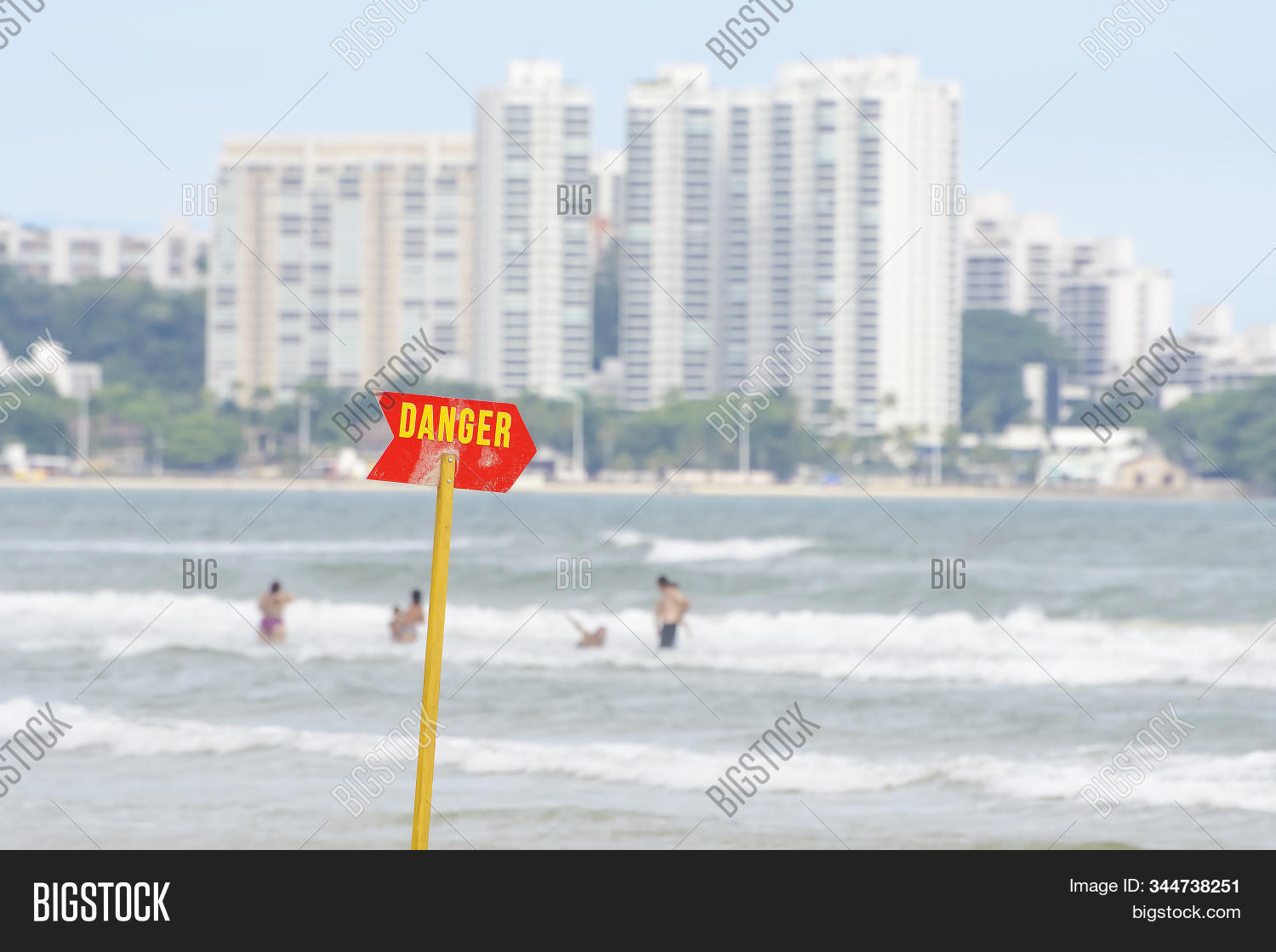 Red Warning Sign Beach Image & Photo (Free Trial) | Bigstock