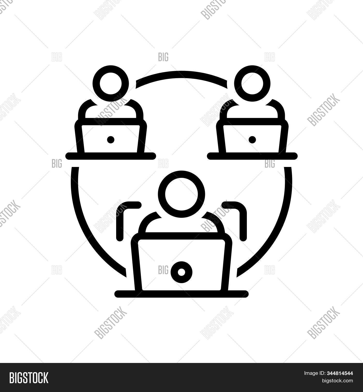 Black Line Icon Vector & Photo (Free Trial) | Bigstock