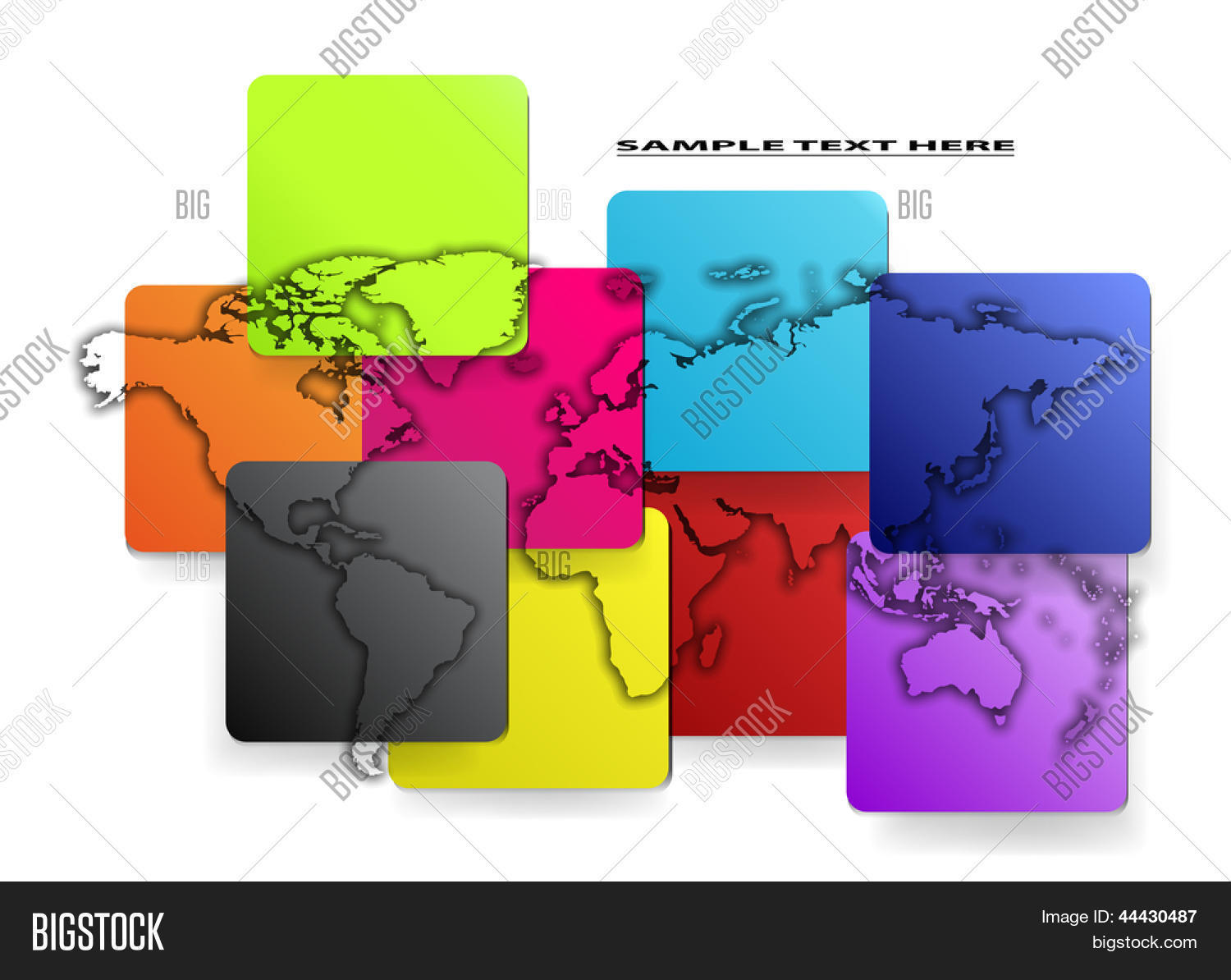 Vector Colorful Map Vector & Photo (Free Trial) | Bigstock