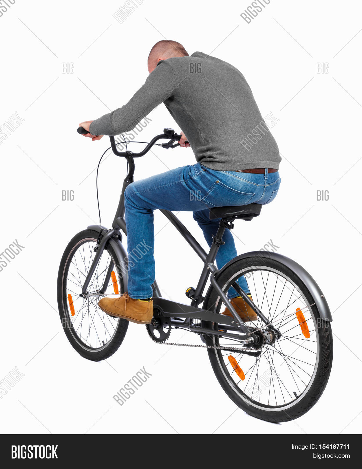 Back View Man Bicycle Image & Photo (Free Trial) | Bigstock