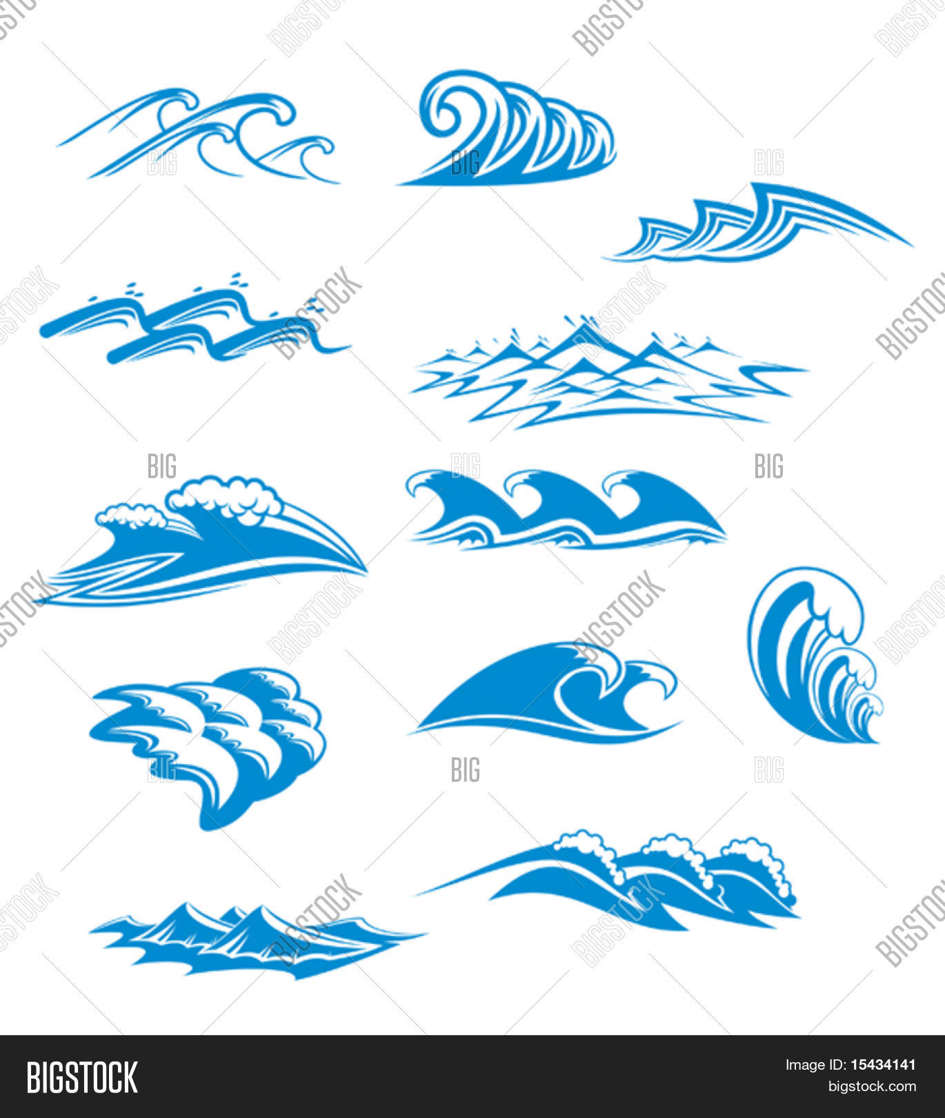 Set Wave Symbols Vector & Photo (Free Trial) | Bigstock