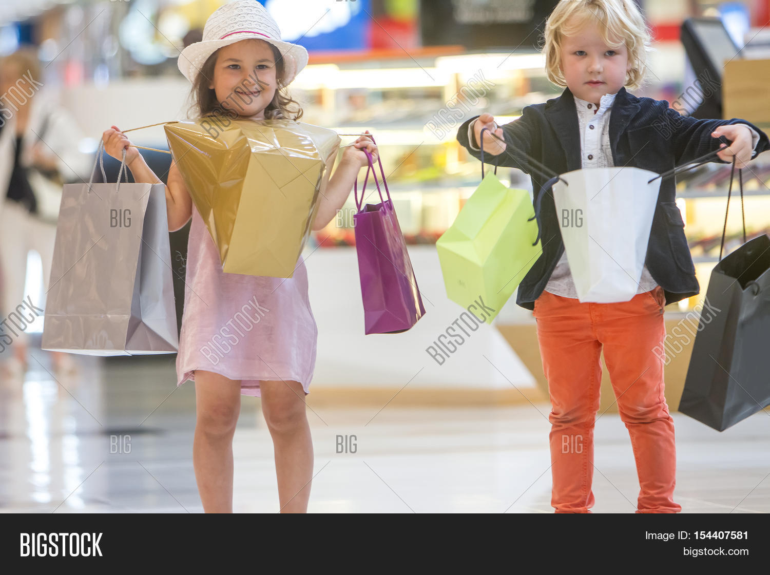Kids Shopping. Cute Image & Photo (Free Trial) | Bigstock