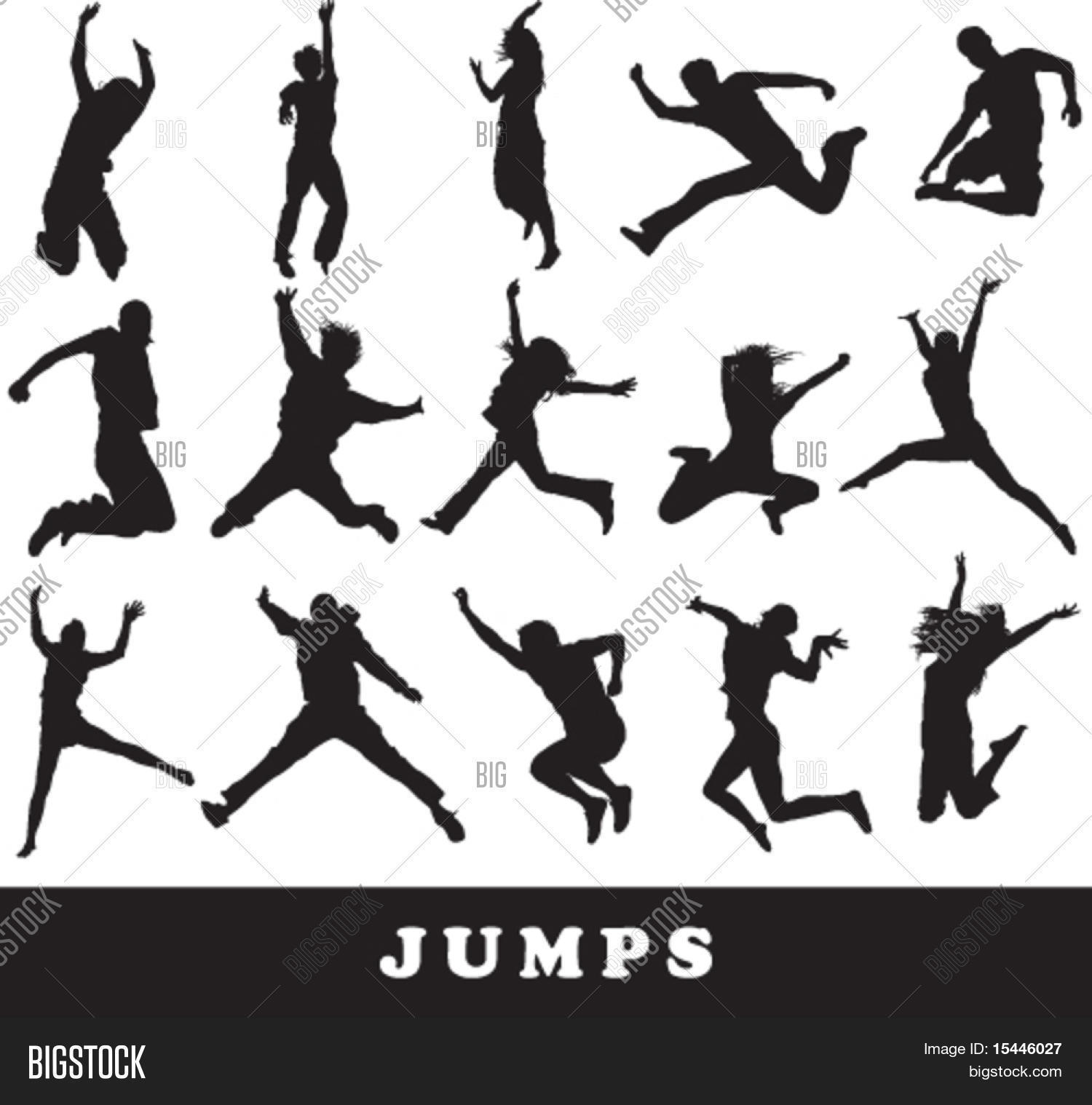 Jumping People Vector Vector & Photo (Free Trial) | Bigstock