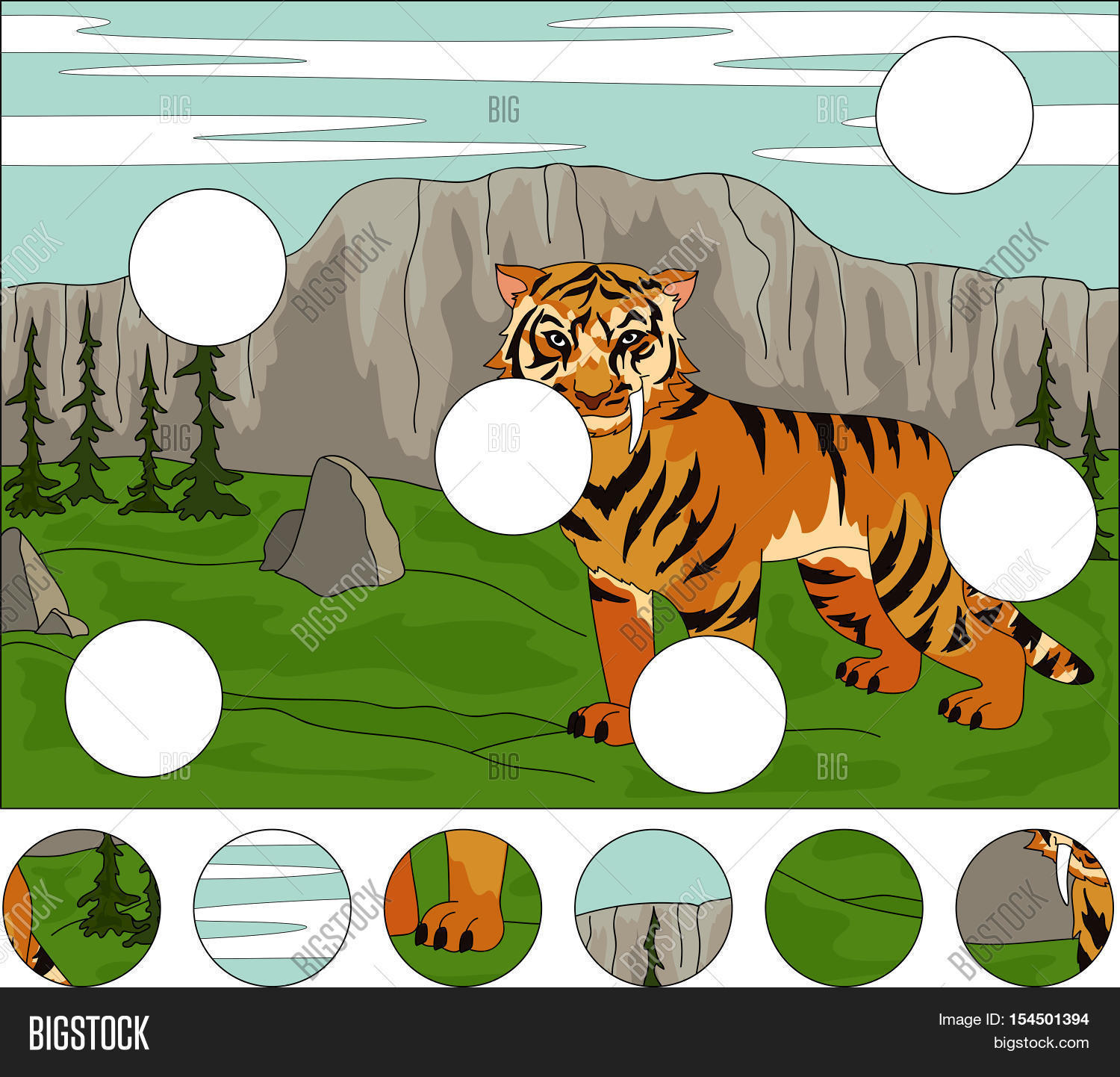 Cartoon Saber-toothed Vector & Photo (Free Trial) | Bigstock