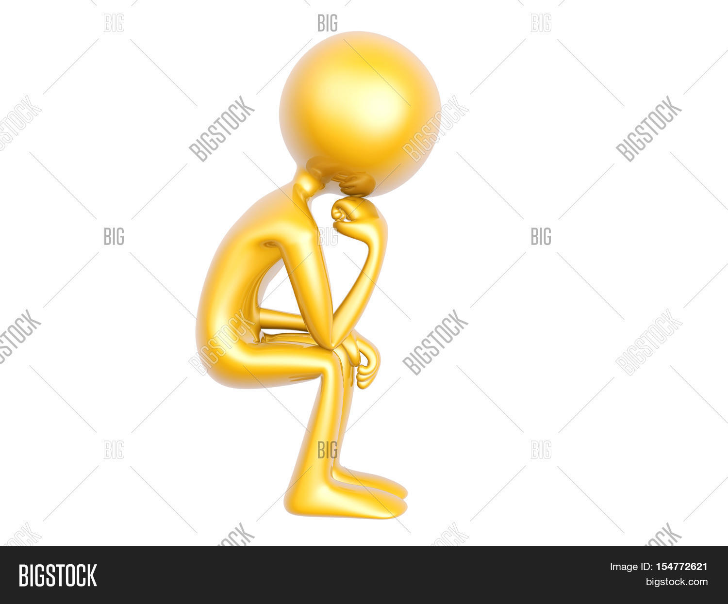 Golden Thinker Guy Image & Photo (Free Trial) | Bigstock