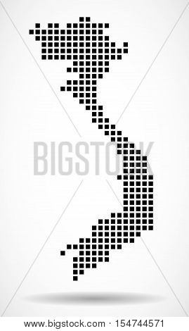 Pixel Map Vietnam. Vector & Photo (Free Trial) | Bigstock