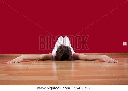 Woman Laying On Floor Image & Photo (Free Trial) | Bigstock