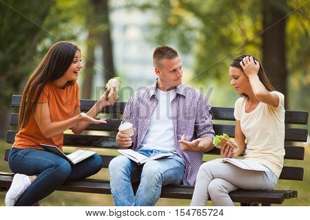 Three Students Sitting Image & Photo (Free Trial) | Bigstock