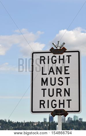 Right Lane Must Turn Image & Photo (Free Trial) | Bigstock