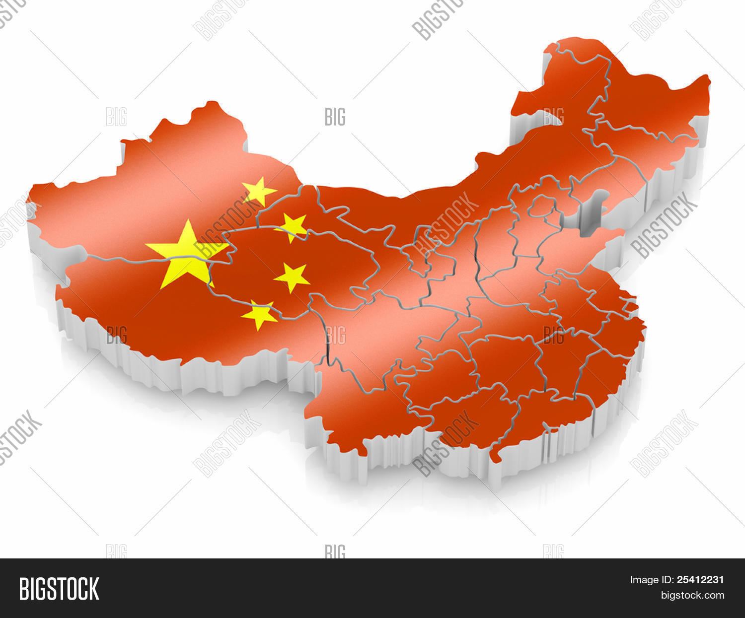 Map China Chinese Flag Image & Photo (Free Trial) | Bigstock