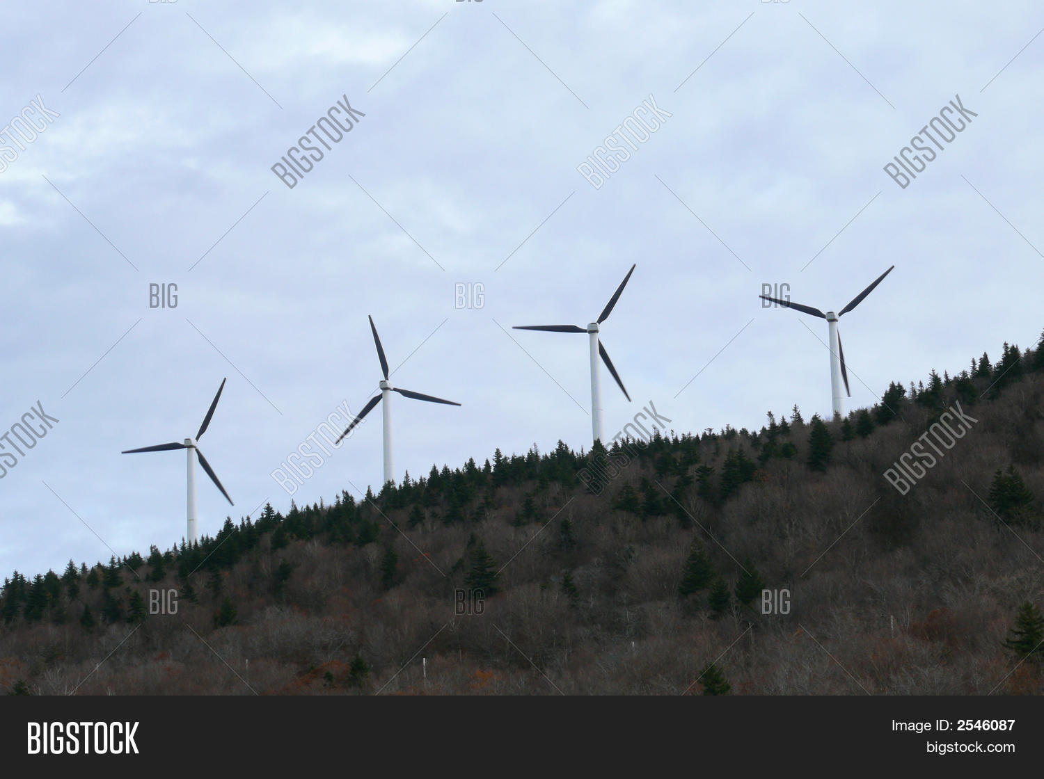 Windmills On Mountain Image & Photo (Free Trial) | Bigstock