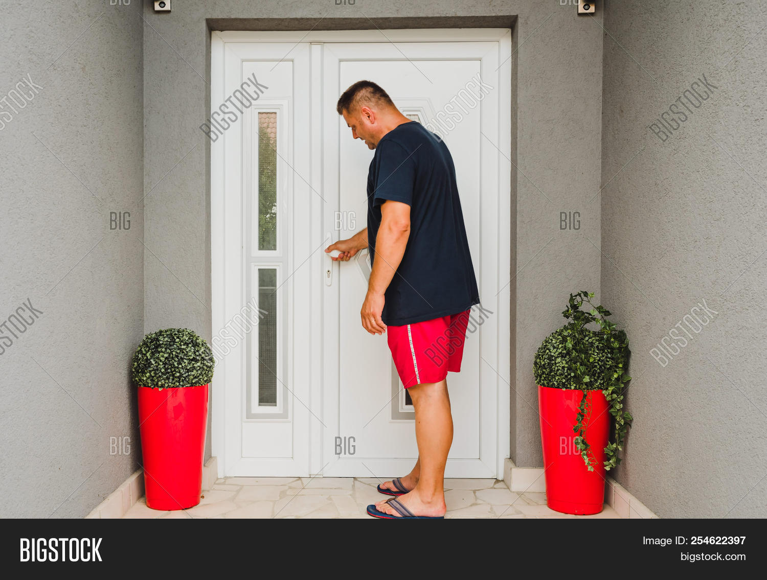 Front Door. Man Holds Image & Photo (Free Trial) | Bigstock