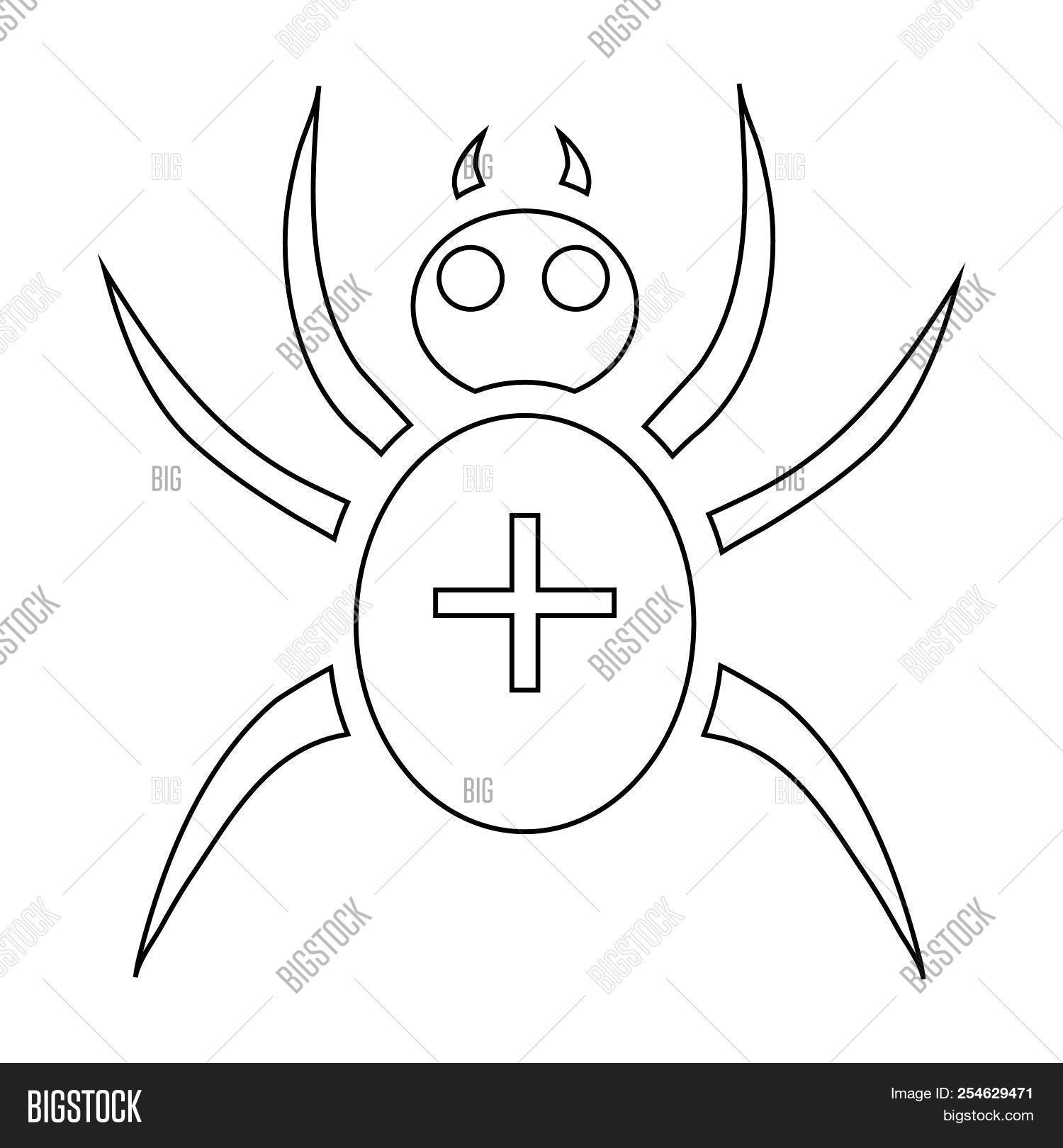 Spider Icon. Outline Image & Photo (Free Trial) | Bigstock