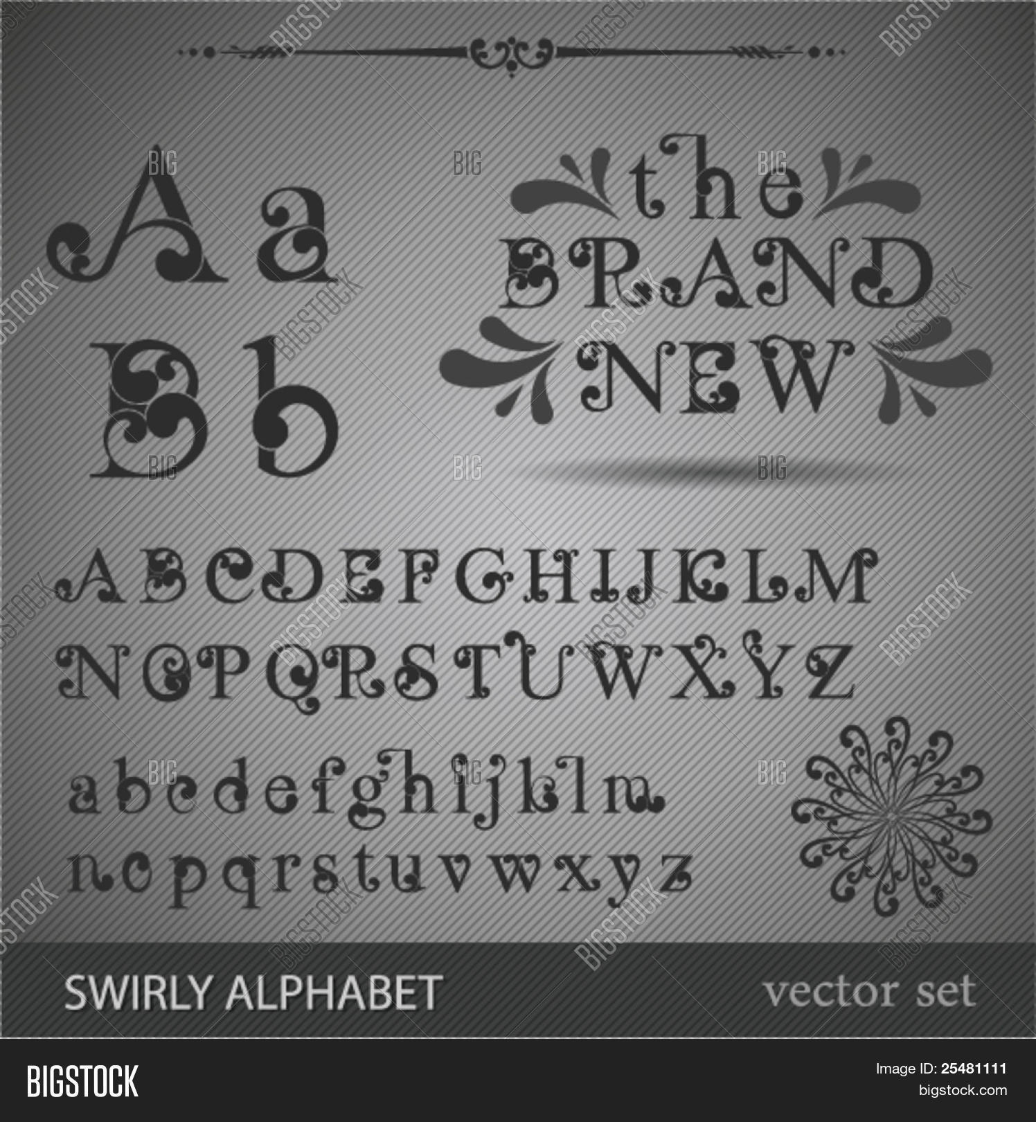 Swirly Alphabet. Vector & Photo (Free Trial) | Bigstock