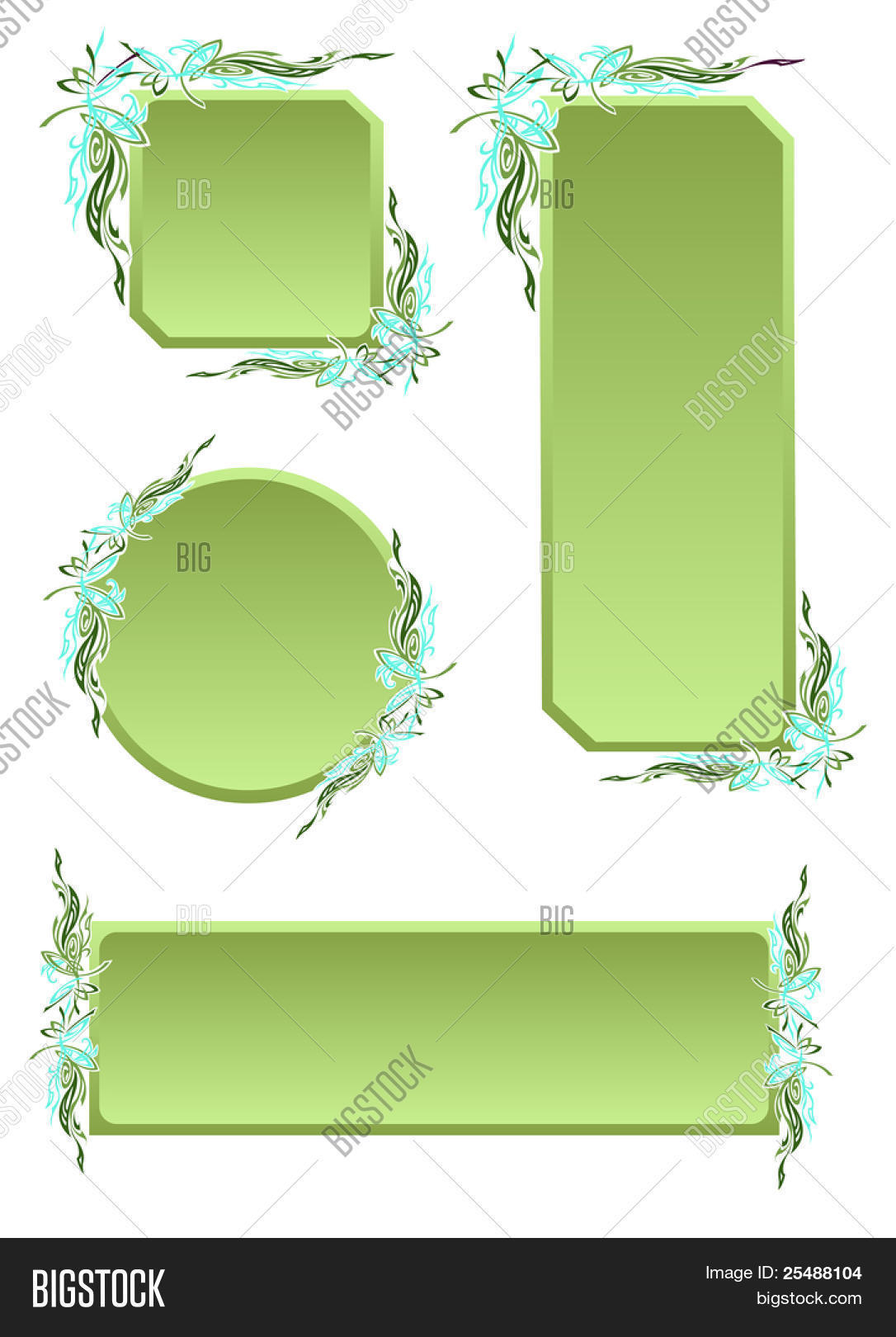 Green Banner Patterns Vector & Photo (Free Trial) | Bigstock