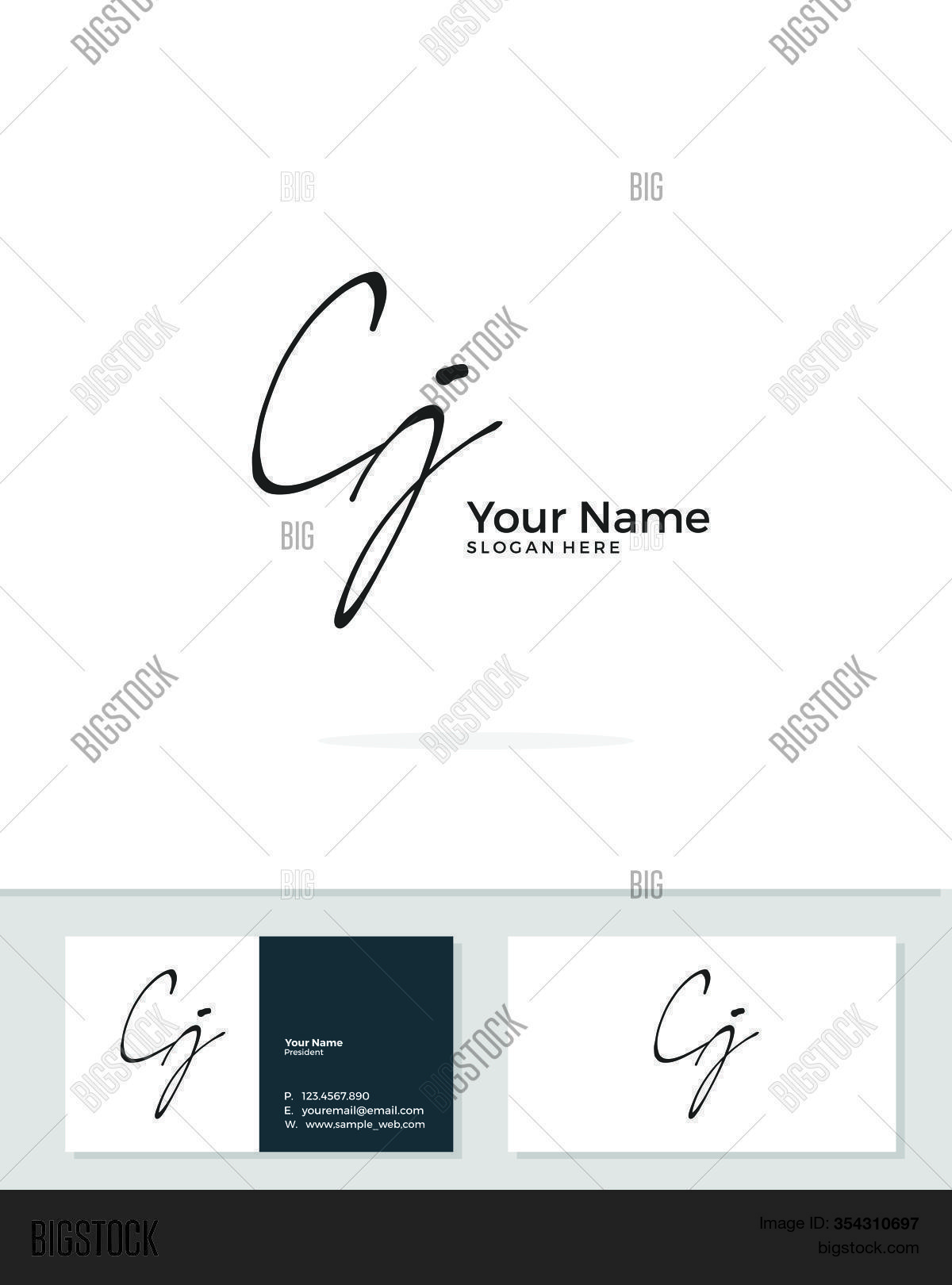 C J Cj Initial Logo Vector & Photo (Free Trial) | Bigstock