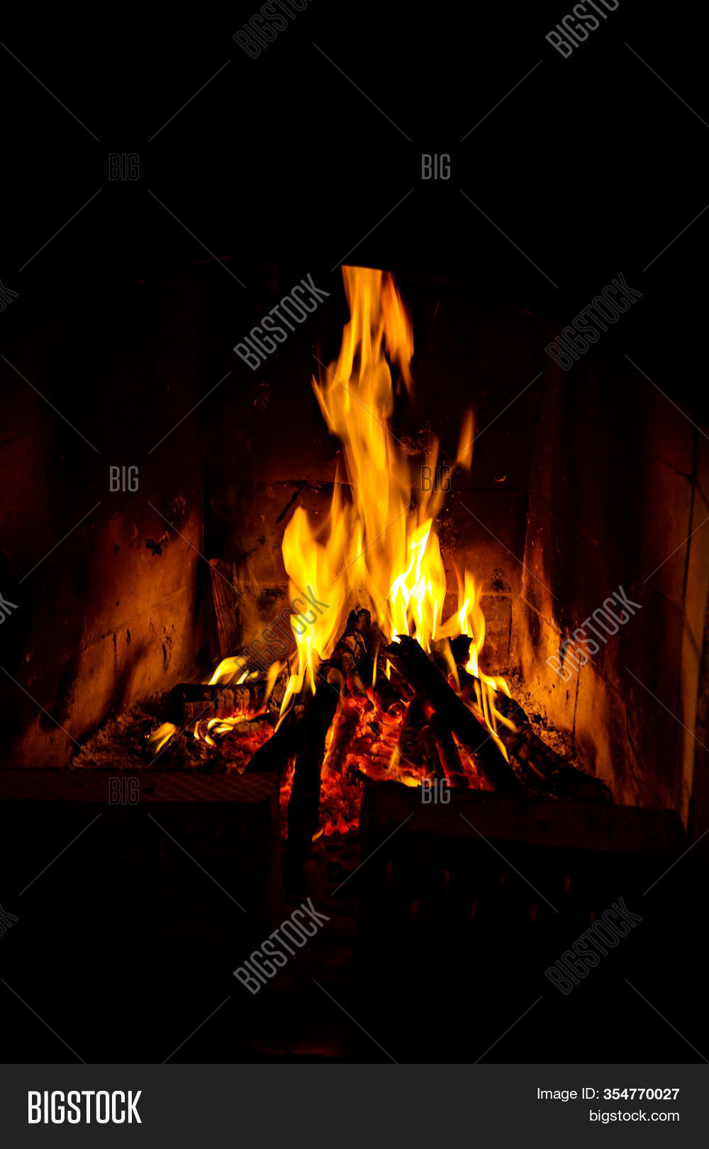 Fire Fireplace. Fire Image & Photo (Free Trial) | Bigstock