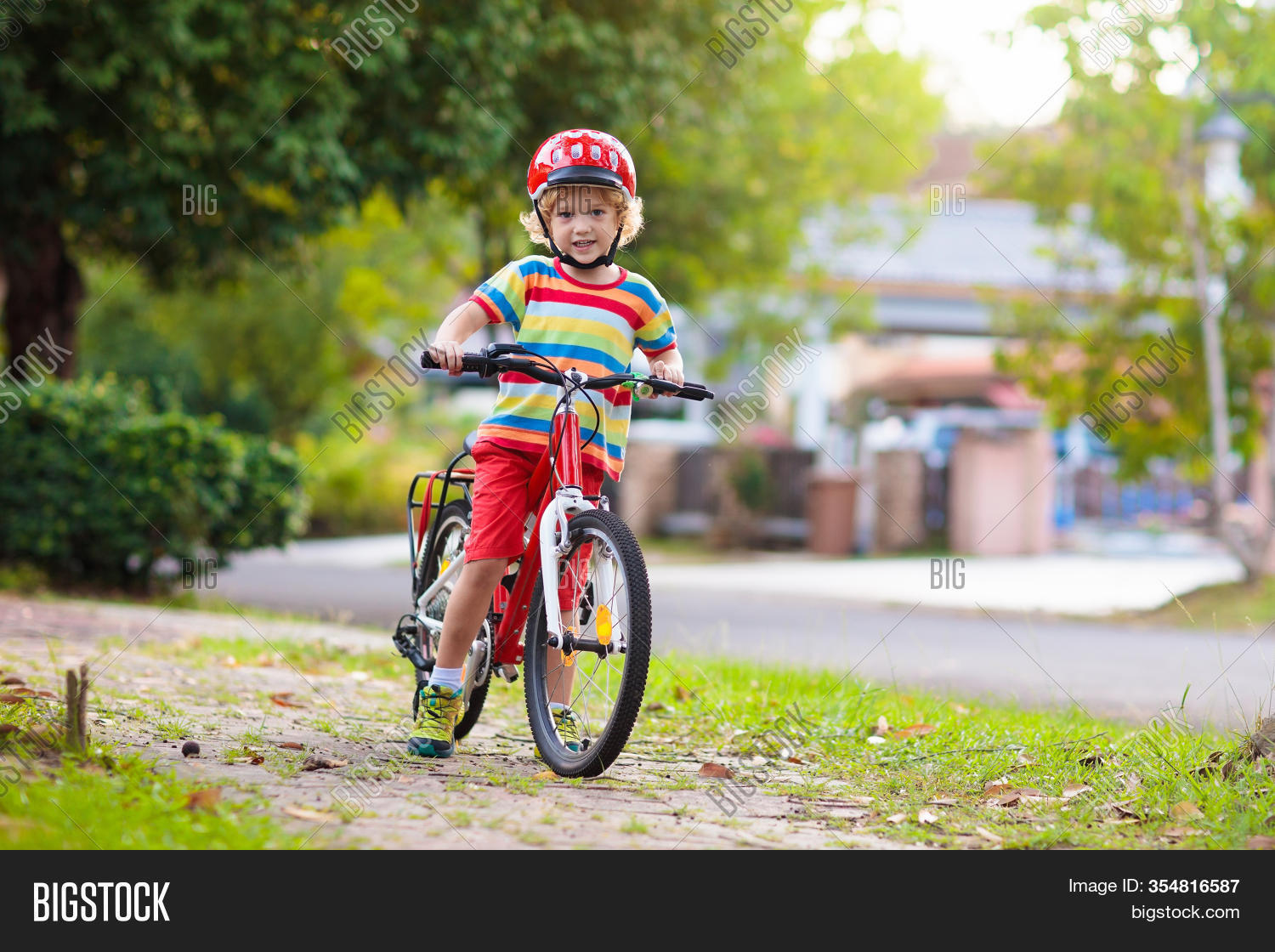 Kids On Bike. Child On Image & Photo (Free Trial) | Bigstock