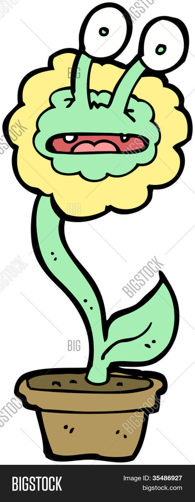 Cartoon Alien Flower, Image & Photo (Free Trial) | Bigstock