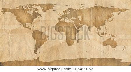 Brown Paper World Map Image & Photo (Free Trial) | Bigstock