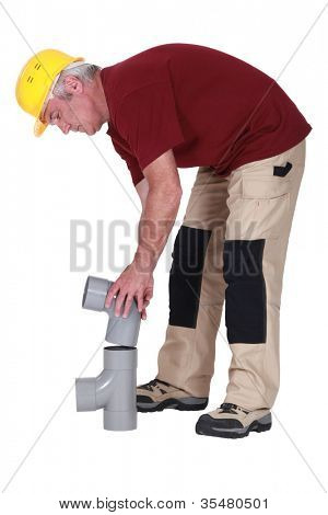 Old Plumber Connecting Image & Photo (Free Trial) | Bigstock