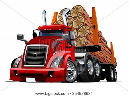 Cartoon Logging Truck Vector & Photo (Free Trial) | Bigstock