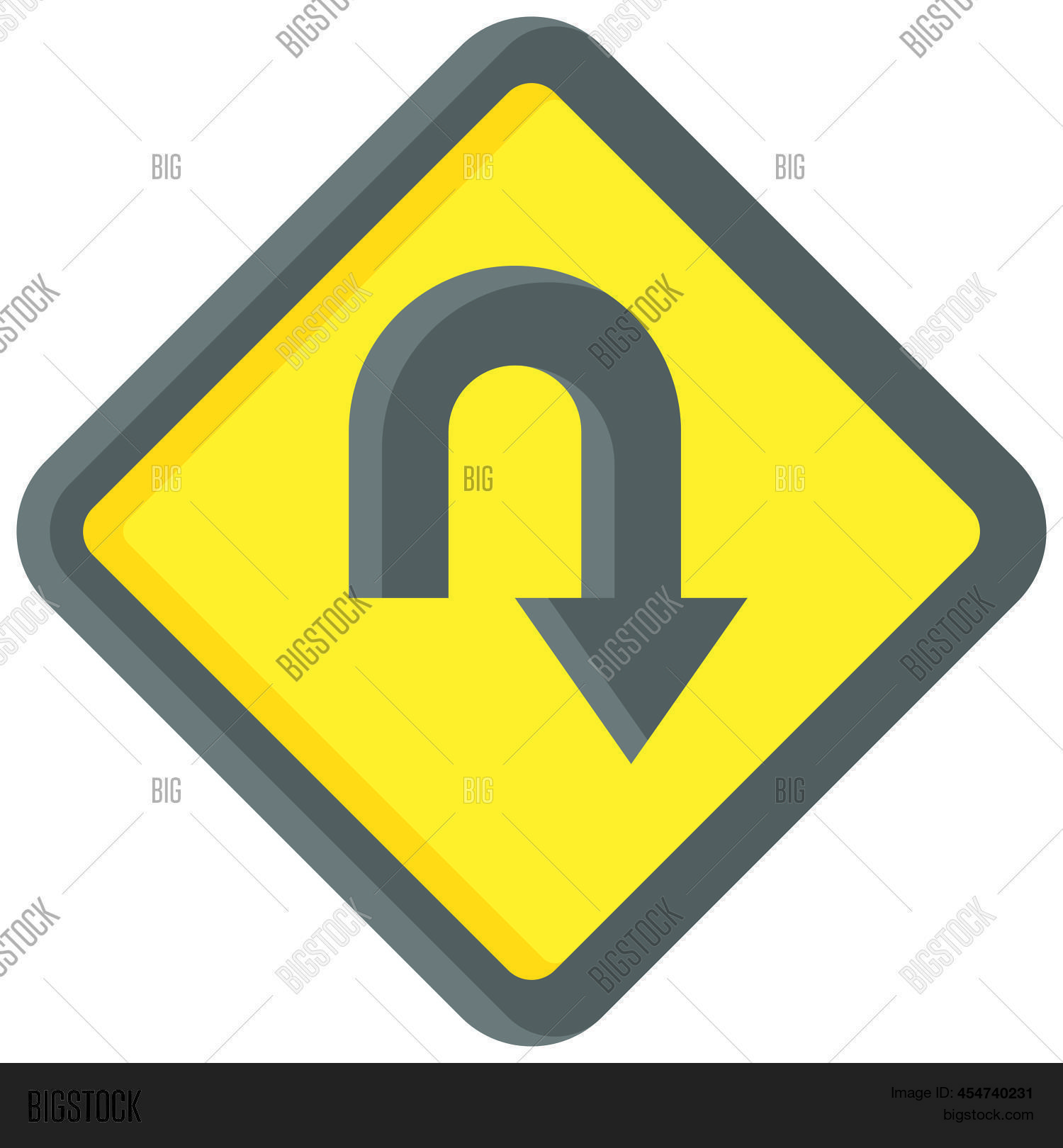 U Turn Sign Icon, Vector & Photo (Free Trial) | Bigstock