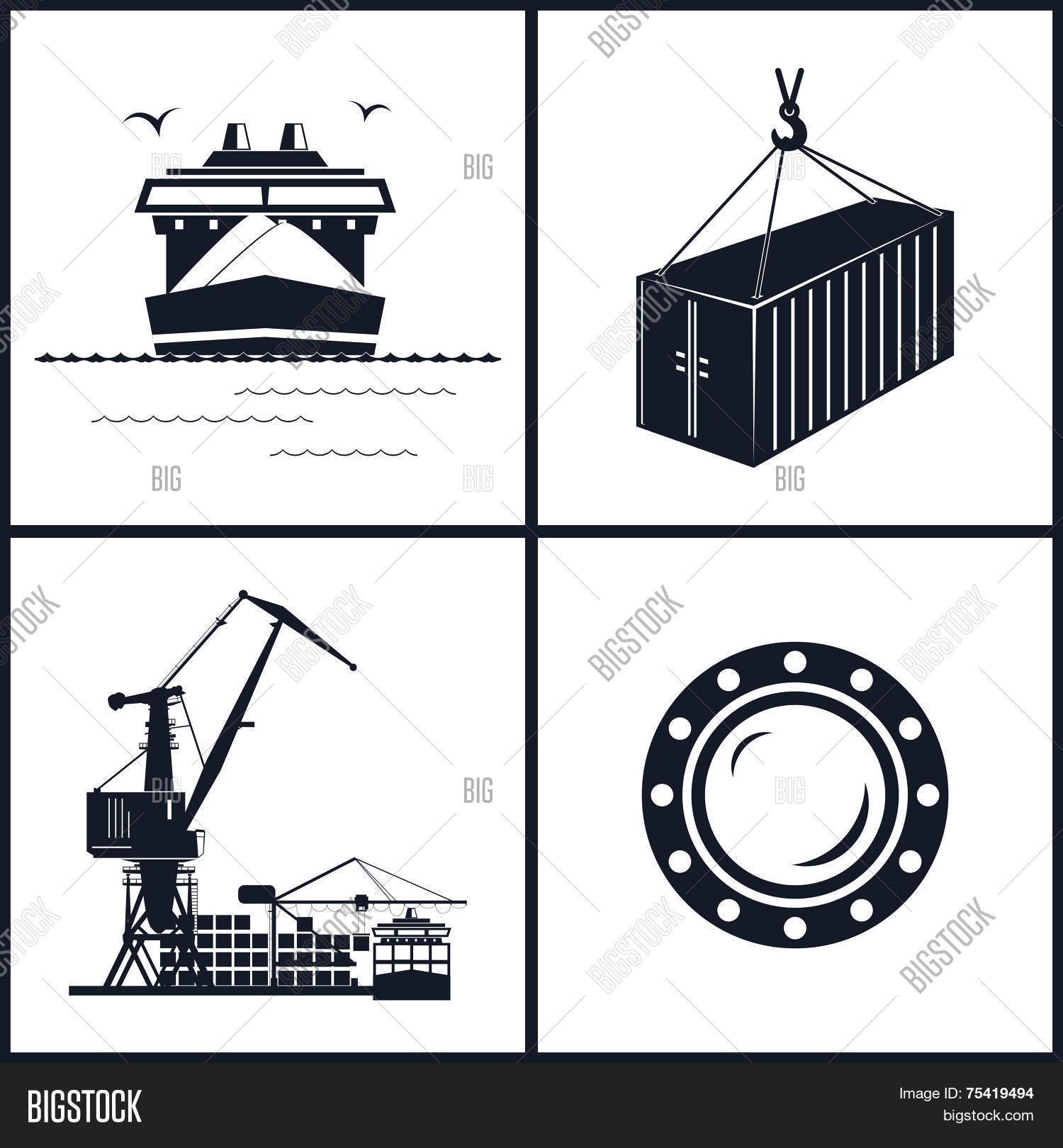 Set Maritime Icons, Vector & Photo (Free Trial) | Bigstock