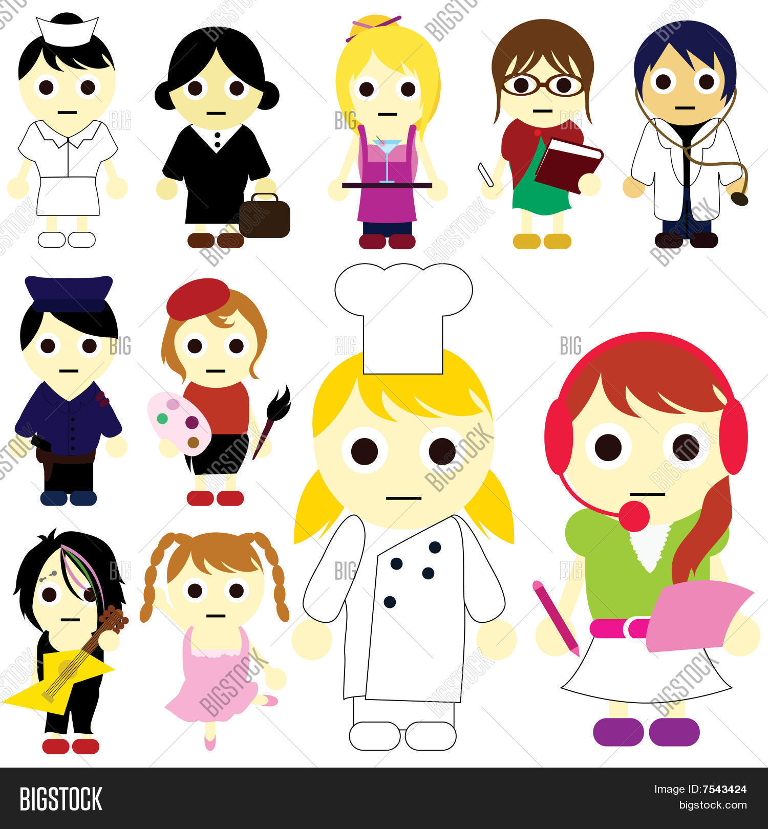 Cartoon Kids Career Vector & Photo (Free Trial) | Bigstock
