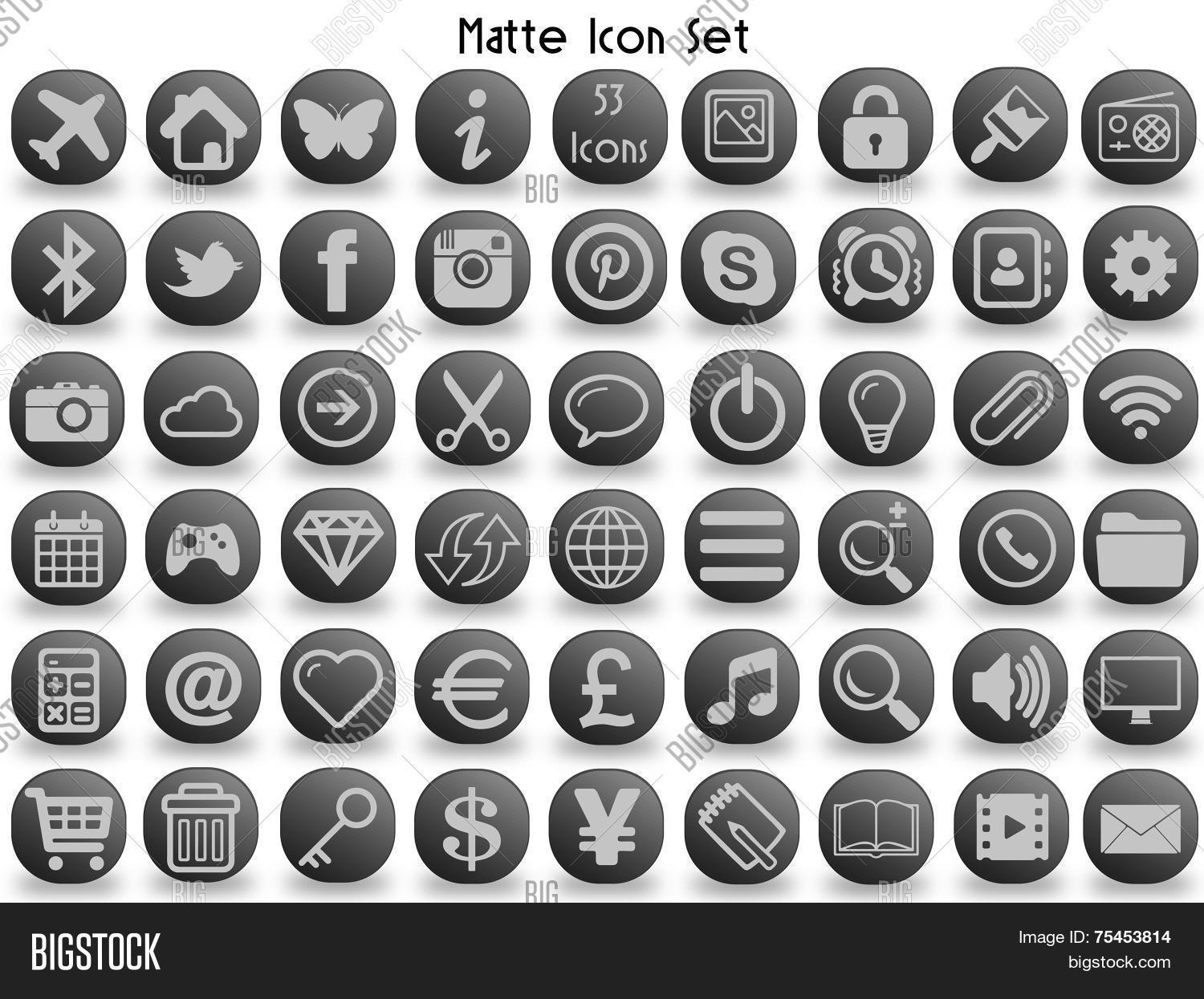 Matte Icon Set (53) Vector & Photo (Free Trial) | Bigstock