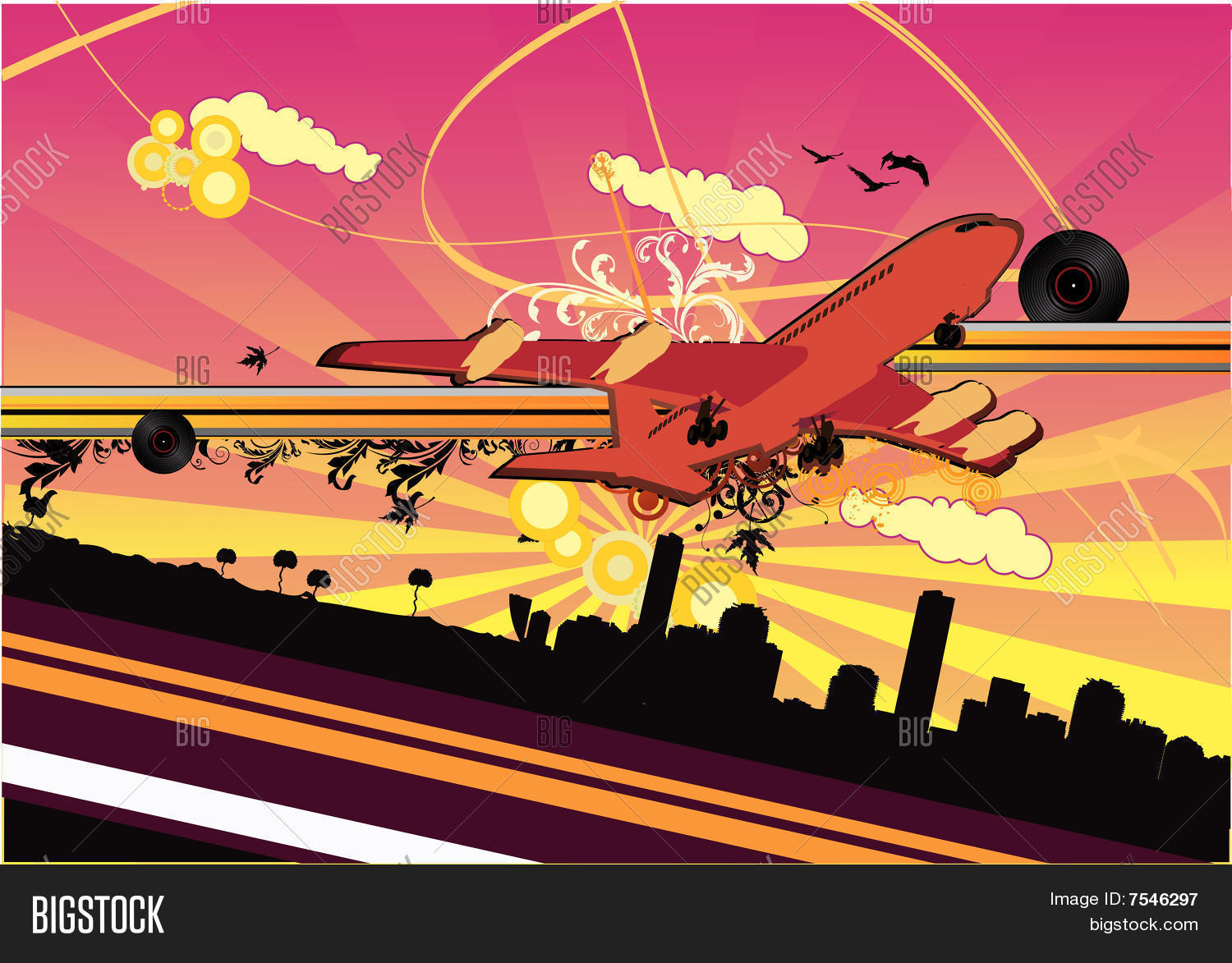 Airplane Abstract Vector & Photo (Free Trial) | Bigstock