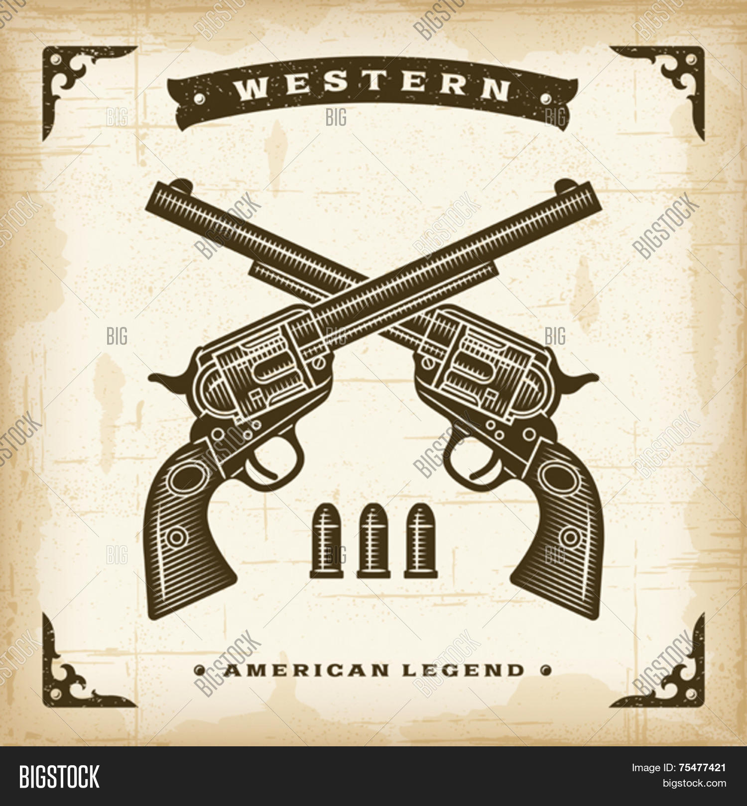 Vintage Western 벡터 및 사진(무료 체험) | Bigstock