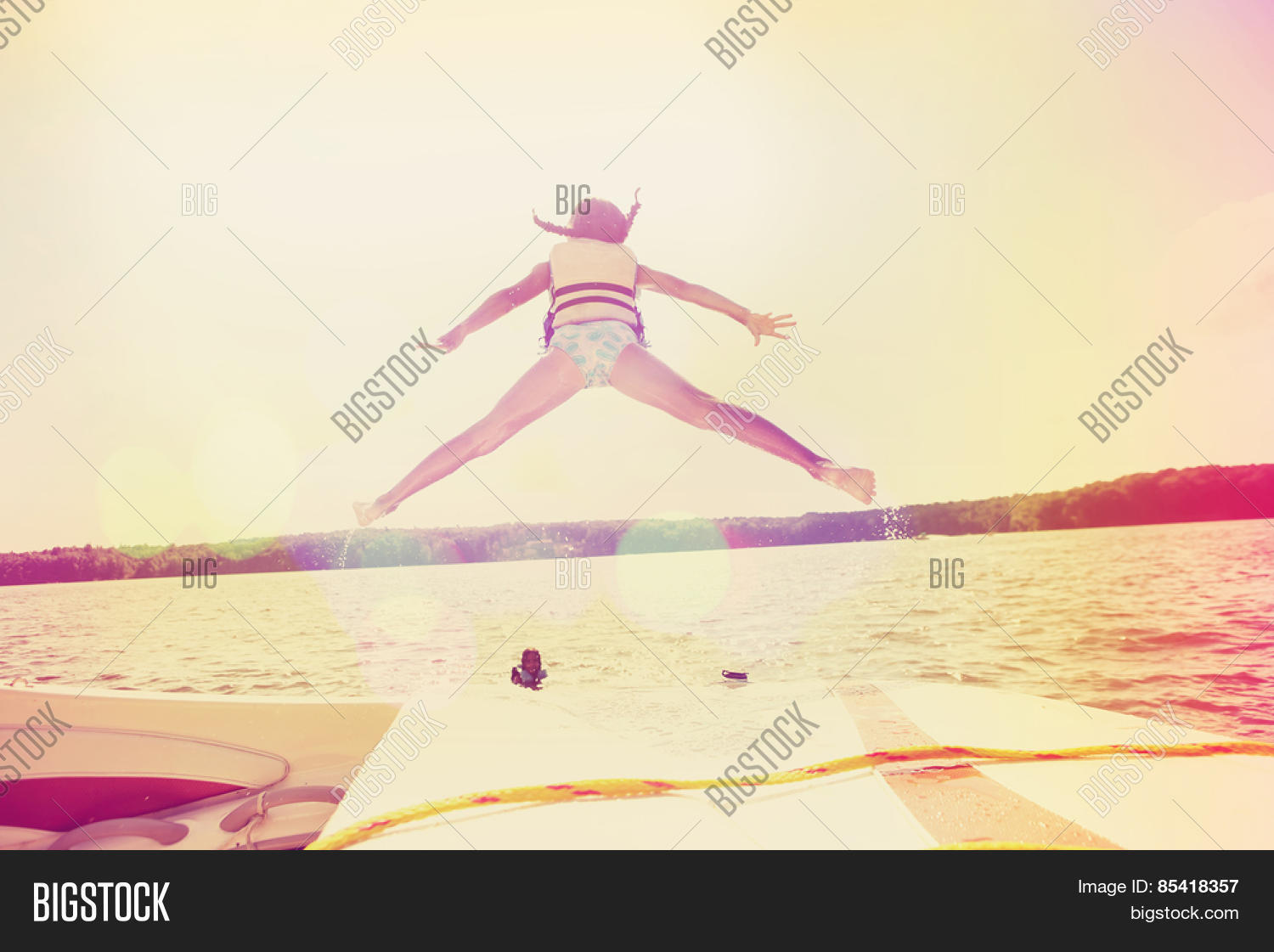 Kids Jumping Off Boat Image & Photo (Free Trial) | Bigstock
