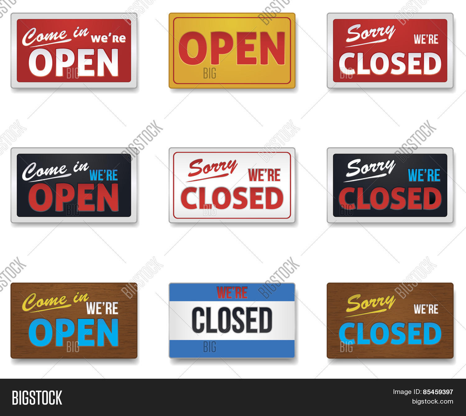 Open Close Sign Vector & Photo (Free Trial) | Bigstock