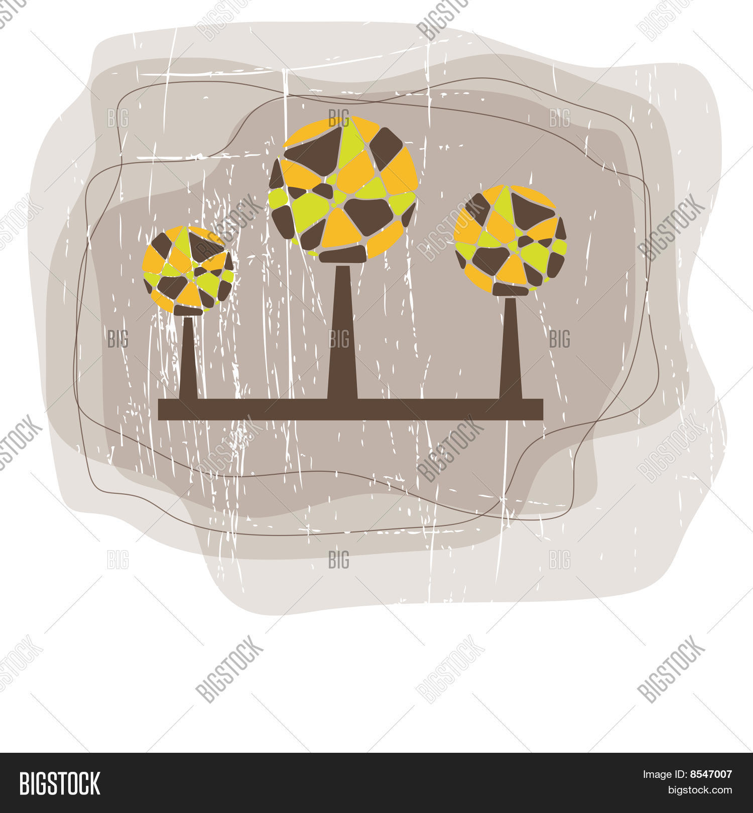 Retro Tree. Vector Vector & Photo (Free Trial) | Bigstock