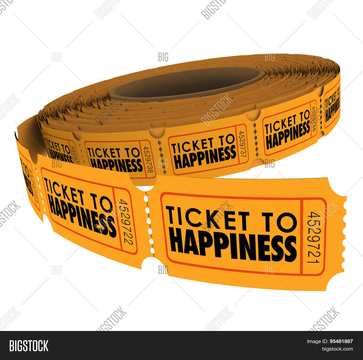 Ticket Happiness Words Image & Photo (Free Trial) | Bigstock
