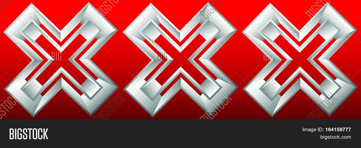 Triple Red X Letter, Vector & Photo (Free Trial) | Bigstock