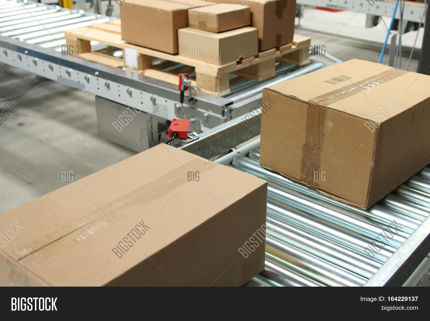 Boxes On Conveyor Belt Image & Photo (Free Trial) | Bigstock