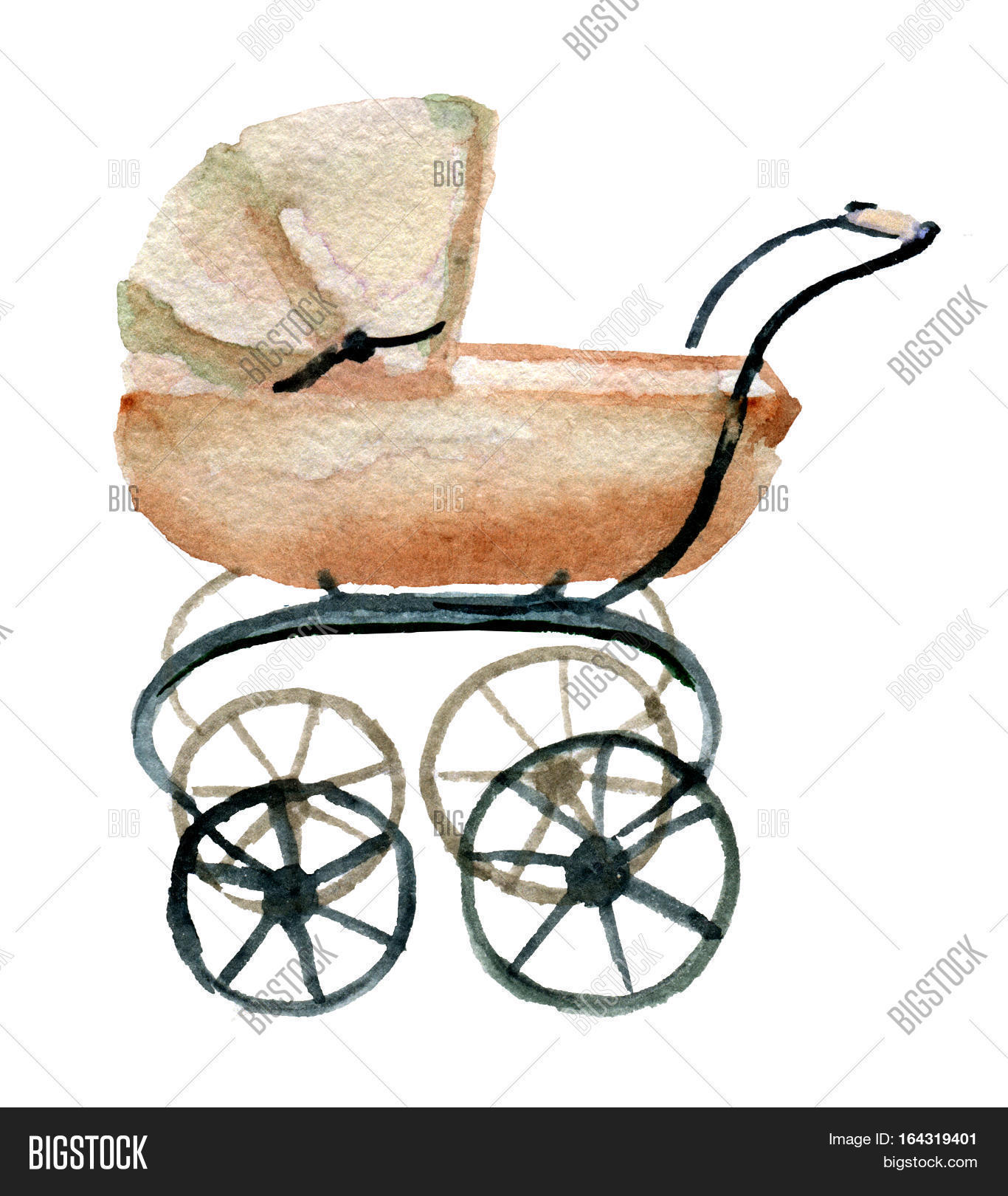 Watercolor Sketch Pram Image & Photo (Free Trial) | Bigstock