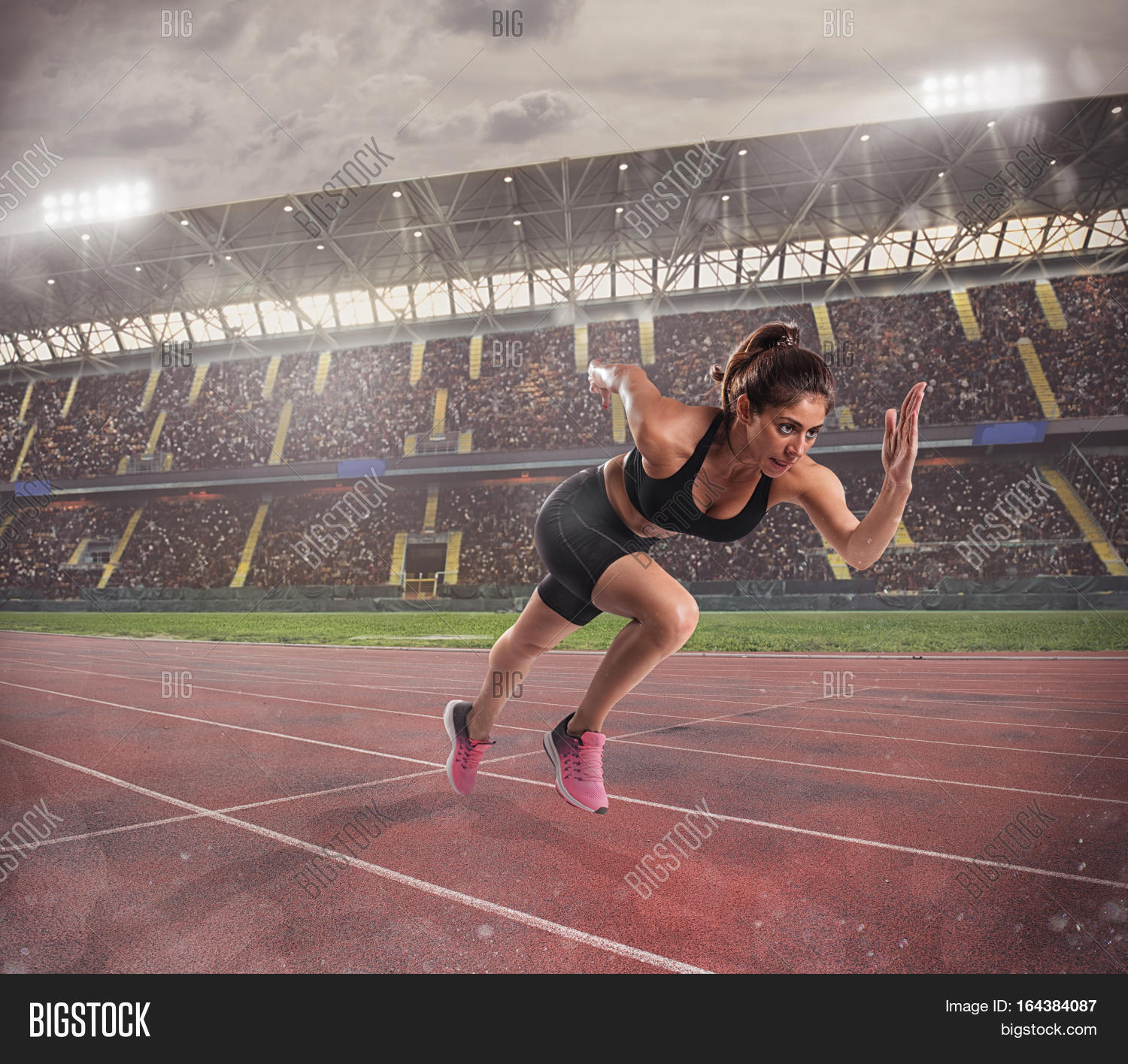 Athletic Woman Runs Image & Photo (Free Trial) | Bigstock