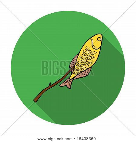 Fried Fish Icon Flat Vector & Photo (Free Trial) | Bigstock
